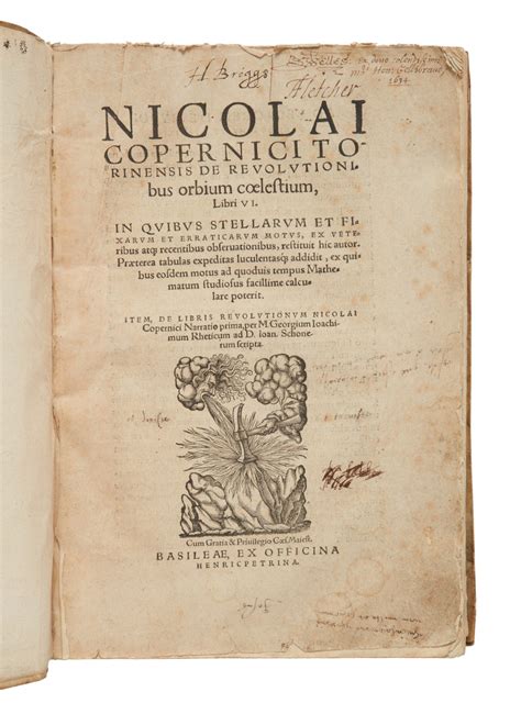 Copernicus Nicolaus A Significant Association Copy Of The 1566 De