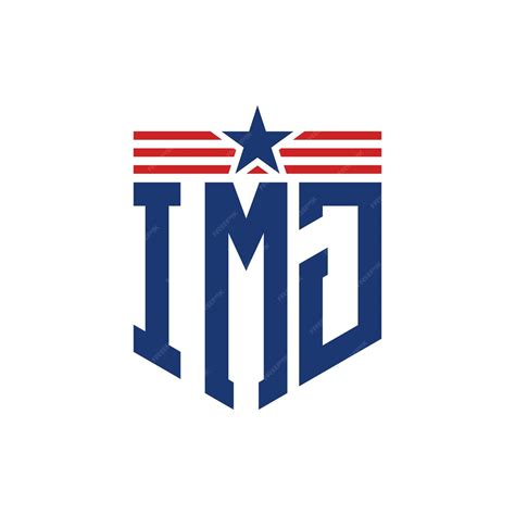 Premium Vector Patriotic Imj Logo With Star And American Flag Straps Letter Imj Logo With Usa Flag
