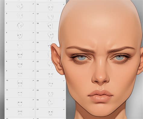Artstation 150 Procreate Girls Head Base Stamps Procreate Female