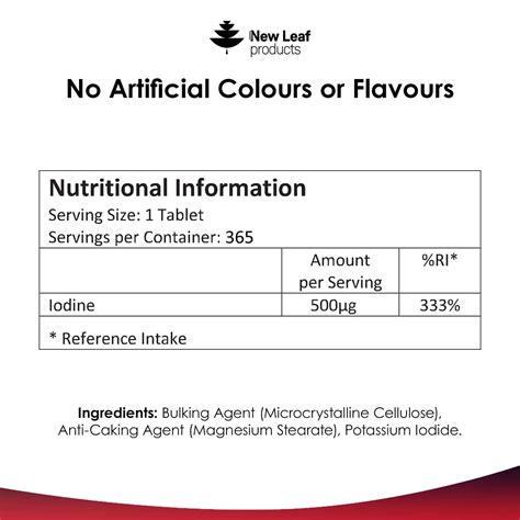 New Leaf Iodine Tablets 365 T Za