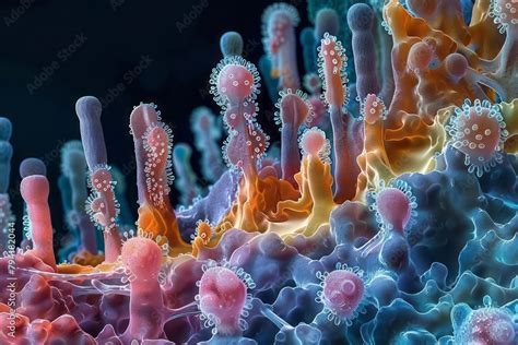 Microscopic View Of Caries Causing Microorganisms On A Tooth Biofilm