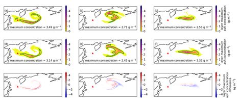 Maximum Layer Ash Concentration G M −3 For A D Near Surface 0 4