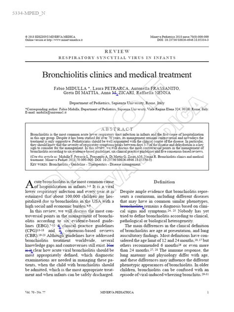 10 Bronchiolitis Clinics And Medical Treatment Pdf Respiratory