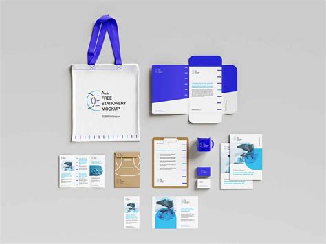 Free Stationery Materials Mockup Psd