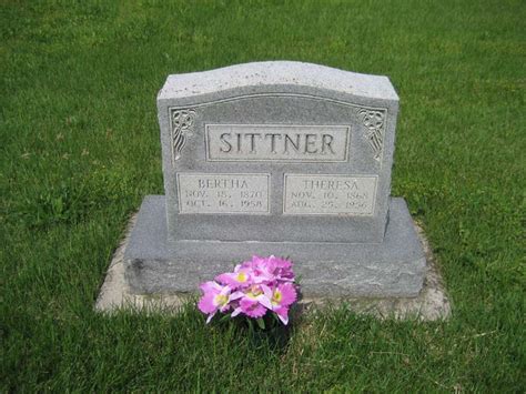 Bertha And Theresa Sittner Gravestone Immanuel Perryville Mo
