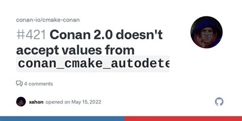 Conan 20 Doesnt Accept Values From `conancmakeautodetect` · Issue 421 · Conan Iocmake