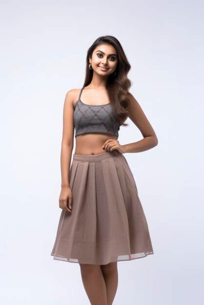 Premium Ai Image Young And Beautiful Indian Girl In White Background
