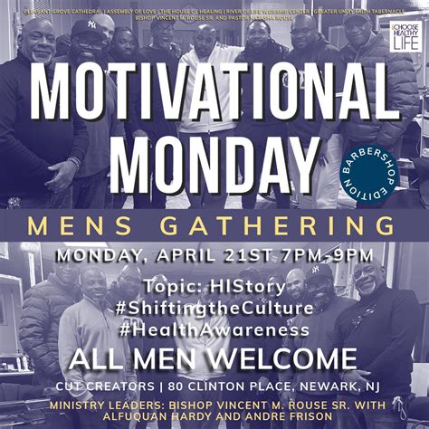 The Pleasant 🗣️ Calling All Men Tonight‼️ 🤴🏿🤴🏾🤴🏽 Motivational Monday For Men Is Back Join Us