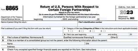 Irs Form 8865 Instructions Foreign Partnership Returns