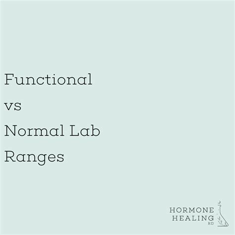 Functional Vs Normal Lab Ranges Hormone Healing Rd