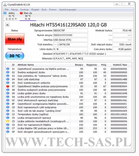 S M A R T Status BAD Backup and Replace TECH SAS Usługi informatyczne