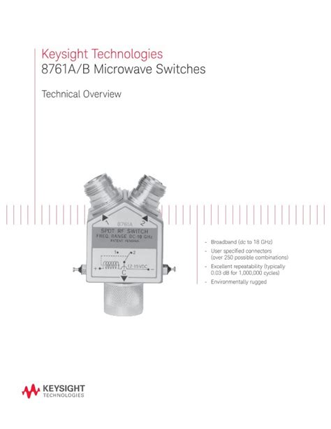 8761ab Microwave Switches Pdf Asset Page Keysight