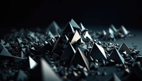 Premium Ai Image Triangular Pyramid Dark Background Wallpaper Generative Ai