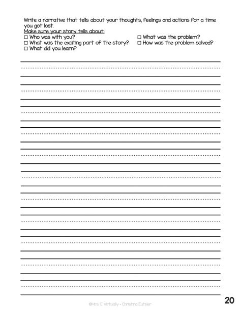 Writing Prompts For Narratives Primary Lined Paper • Mrs E Virtually