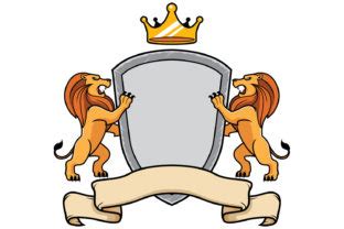 Lions Holding Shield Graphic By Mkmalchev · Creative Fabrica