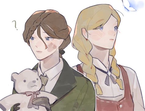 Pipi M1x Mix Melly Plinius Identity V Commentary Highres 2girls Anne Lester Blue