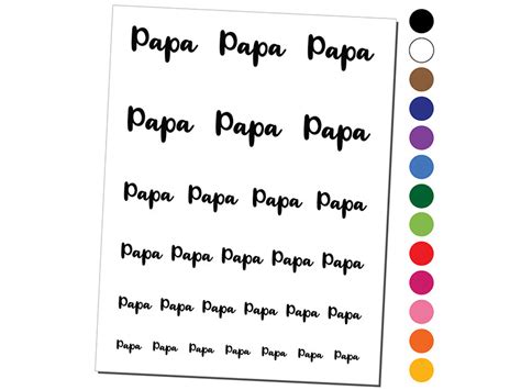 Papa Cursive Text Dad Father Temporary Tattoo Water Resistant Fake Body
