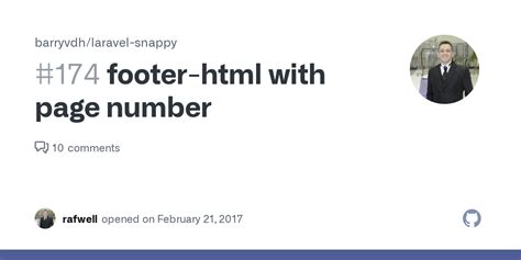 Footer Html With Page Number · Issue 174 · Barryvdhlaravel Snappy