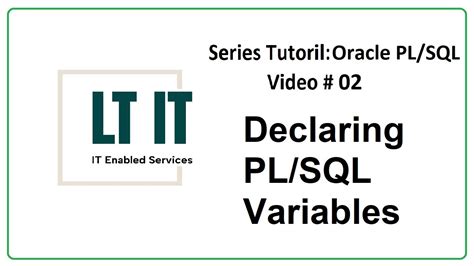 Oracle Plsql Lesson 3 Declaring Plsql Variables Youtube