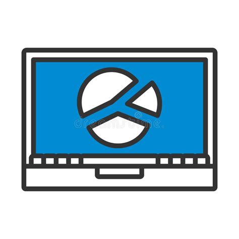 Laptop With Analytics Diagram Icon Stock Illustration Illustration Of