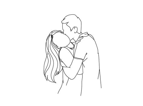 Premium Vector Cute Couple Line Art Drawing