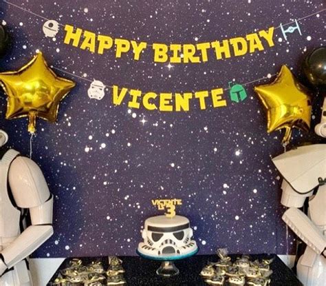 Star Wars Happy Birthday Banner With Name Star Wars Party Star Wars