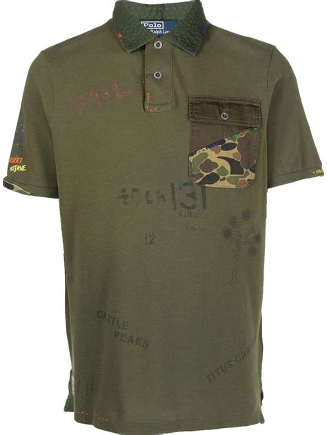 Polo Ralph Lauren Mesh Graphic Polo Shirt In Green Modesens