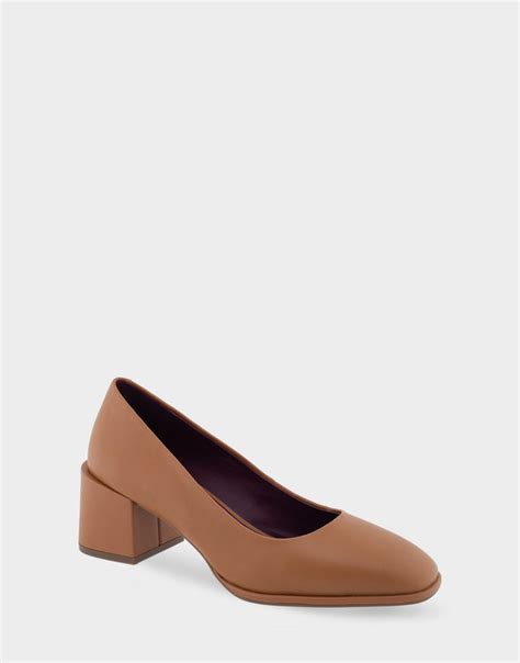 Alae Tan Genuine Leather Mid Heel Pump Aerosoles