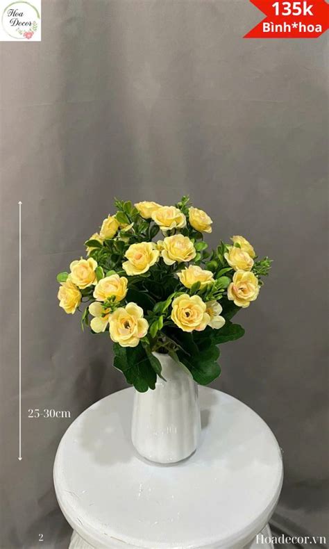 Bình Hoa Lụa Cắm Bình Sứ Mini Hoa Decor