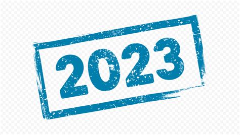 2023 Blue Year Date Stamp Sign Logo Png Image Citypng
