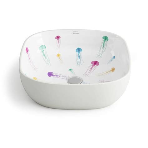 Bathco Waskom Olea Cuadrado Jellyfish 41x41x145cm Saniwebnl