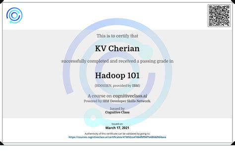 Ibm Bd0111en Certificate Cognitive Class