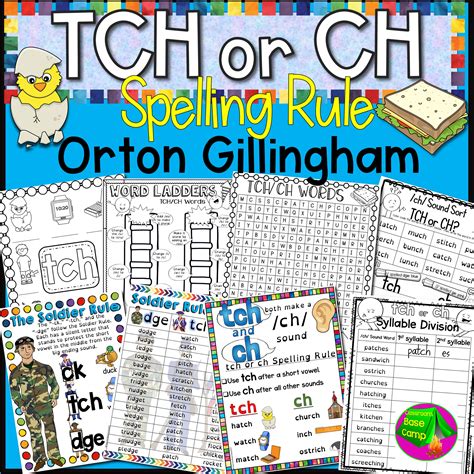 Tch Or Ch Spelling Orton Gillingham The Soldier Rule Made By Teachers