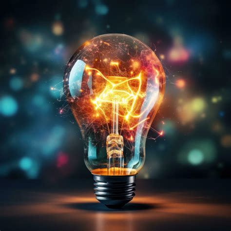 Exploding Colorful Light Bulb Represents New Ideas And Brainstorming Concepts 30249784 Stock