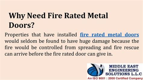 Need Fire Rated Metal Doors Ppt