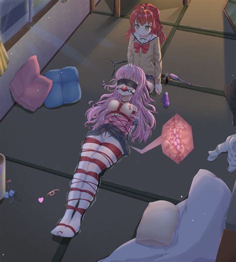 Rule 34 2girls Absurdres Aceblitz Arm At Side Arms Behind Back Backlighting Bangs Bare