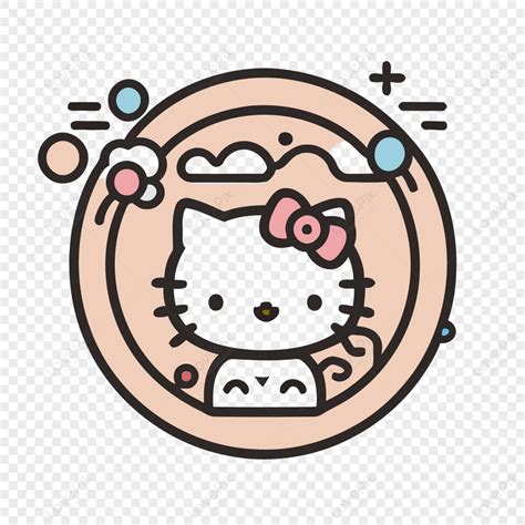 圖像中白色圓圈中的 Hello Kitty 向量 用戶體驗eps圖案素材免費下載，可愛卡通圖片，尺寸2134 × 2134px Lovepik