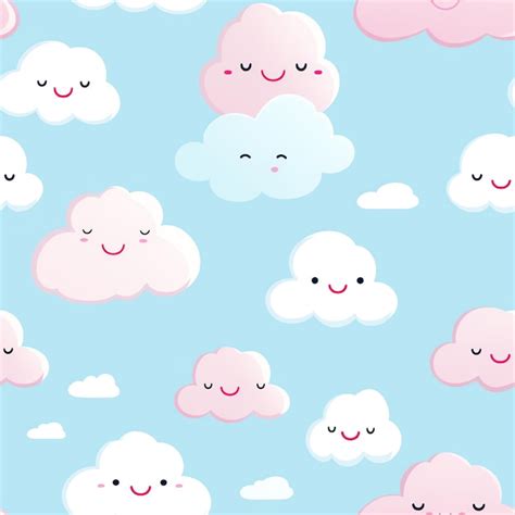 A Pink Cloud With A Cute Face And A Little Face On It Premium Ai