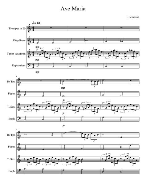 Ave Maria Voor Trpt Flghn Tsax En Euph Pdf Marching Bands Music