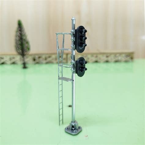 1 X Ho Scale Model Railroad 2 Heads Block Signal Led Greenyellowred Li