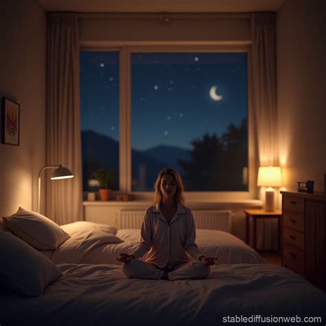 Peaceful Bedroom Scene At Night Time Stable Diffusion Online