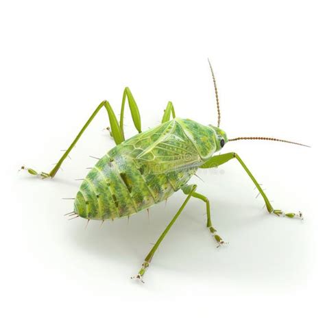 Green Leaf Bug Detailed Macro 3d Render Stock Illustration Illustration Of Realistic