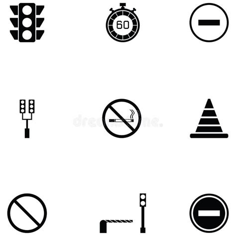 Stop Icon Set Stock Vector Illustration Of Road Stop 120572284