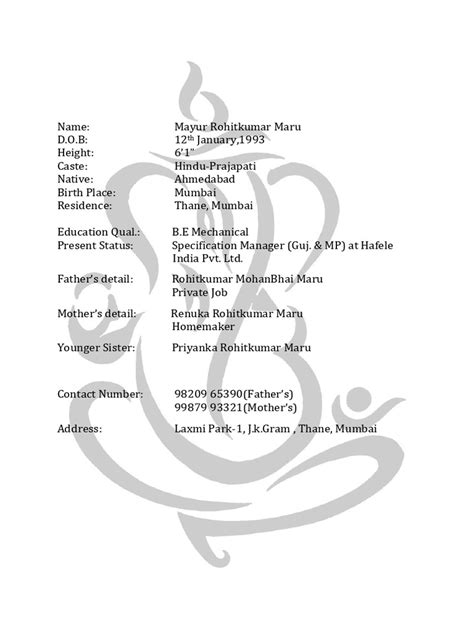 Profile Of Mayur Rohitkumar Maru Pdf