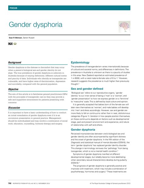 Pdf Gender Dysphoria