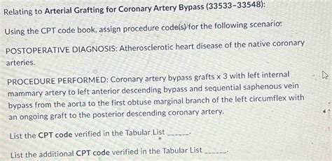 Solved Relating To Arterial Grafting For Coronary Artery Bypass 33533