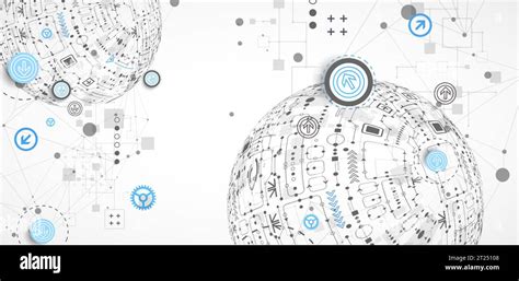 Abstract Technology Sphere Background Global Network Consept Stock
