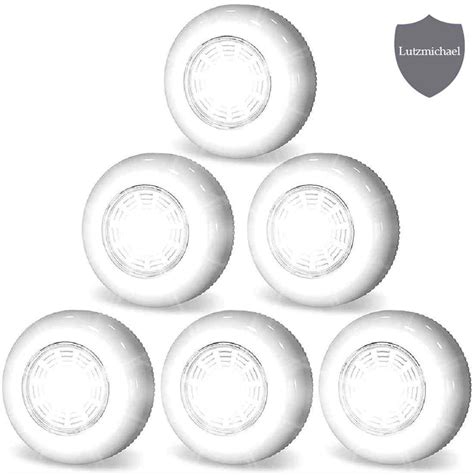 Menggutong Push Lights 6 Pack Small Wireless Led Night Light Stick On Anywhere Battery Powered