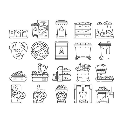 Waste Sorting Garbage Plastic Icons Set 48358895 Vector Art At Vecteezy
