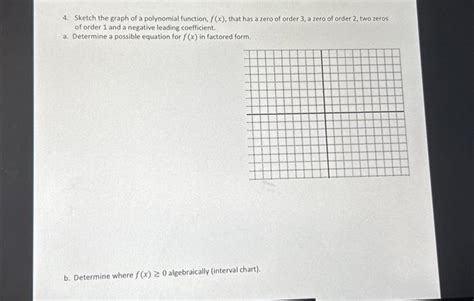 solved 4 sketch the graph of a polynomial function f x